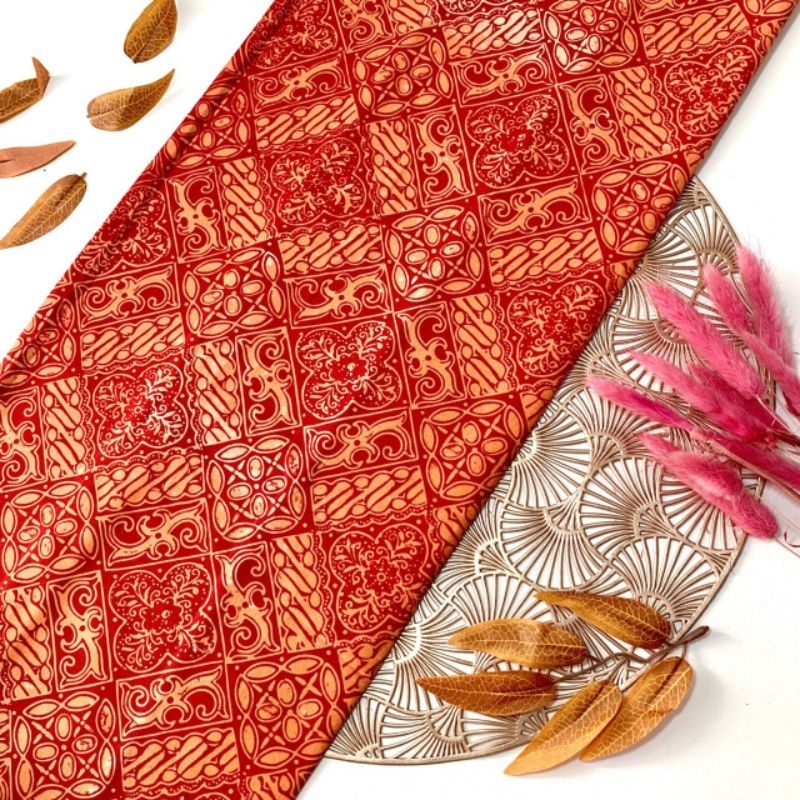 Jual Kain Batik Katun Oren Batik Oren Bahan Batik Oren Kain Batik Cap ...