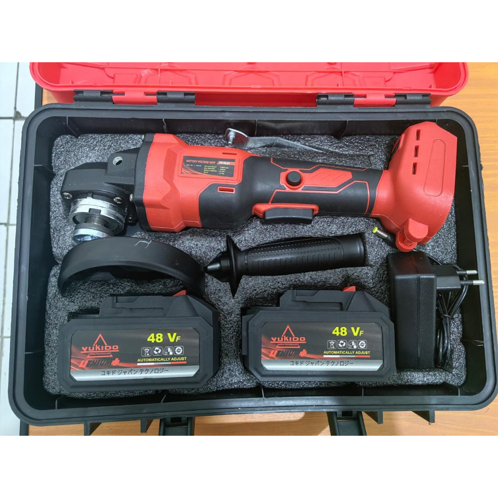 Jual MESIN GERINDA BATERAI GRINDER CORDLESS 48V 2 BATTERY YUKIDO JAPAN ...