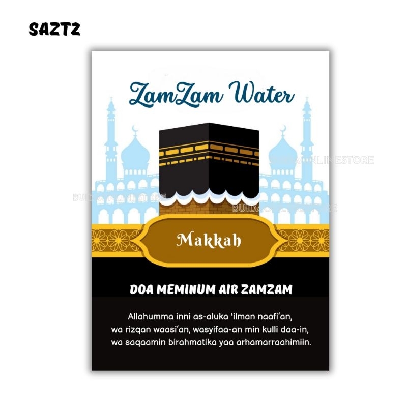 Jual Stiker Zam Zam Water Sticker Air ZamZam Label Kemasan Botol Oleh ...