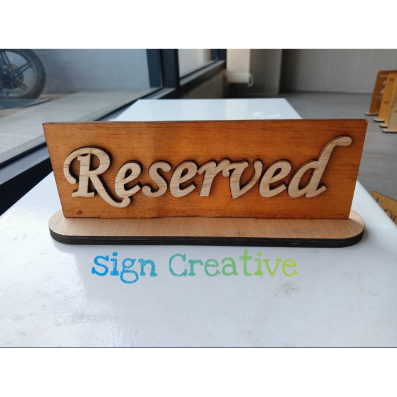 Jual Sign meja reserved restoran Reserved timbul kayu | Shopee Indonesia