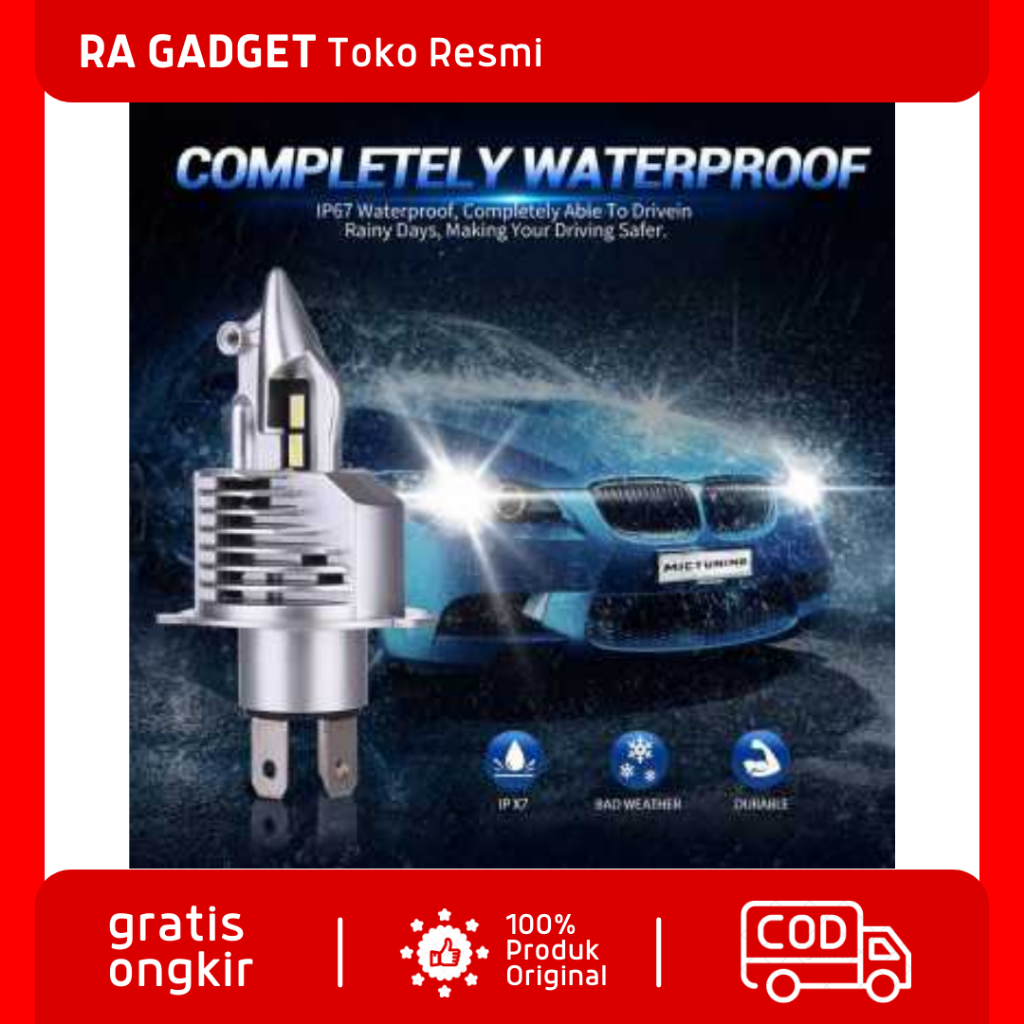 Jual Lampu Depan Mobil LED Headlamp H4 CSP Cool White 80W 12V 2 PCS ...