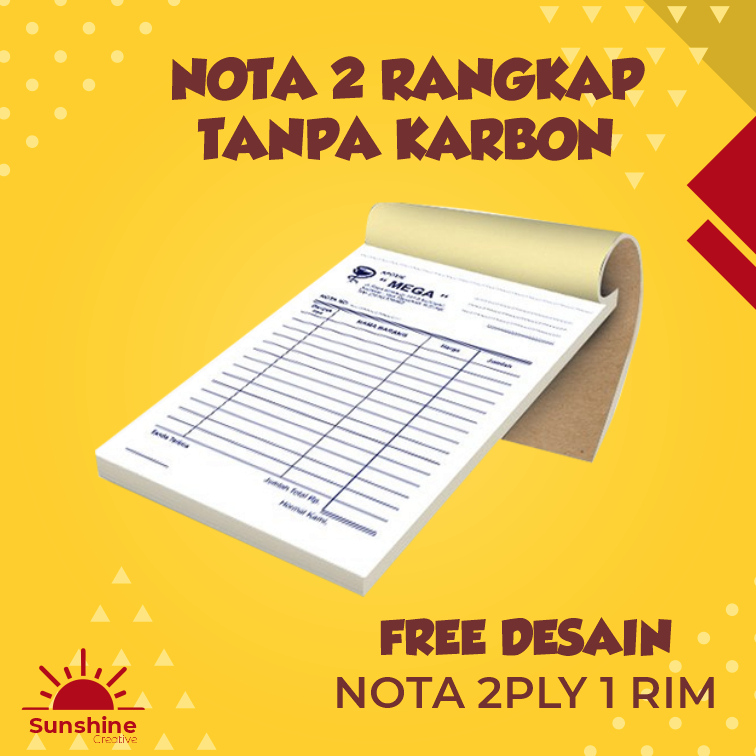 Jual CETAK NOTA NCR -- 1 RIM 2 PLY - RANGKAP -- NOTA TOKO KWITANSI ...