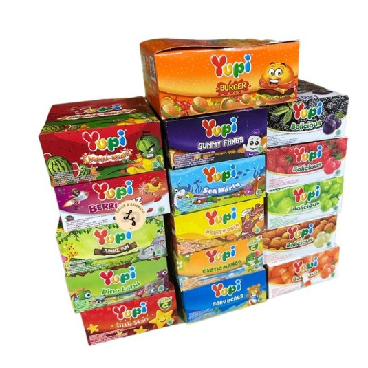 Jual PERMEN YUPI BOX & PLASTIK ICE CREAM CONE STRAWBERRY KISS GUMMY ...