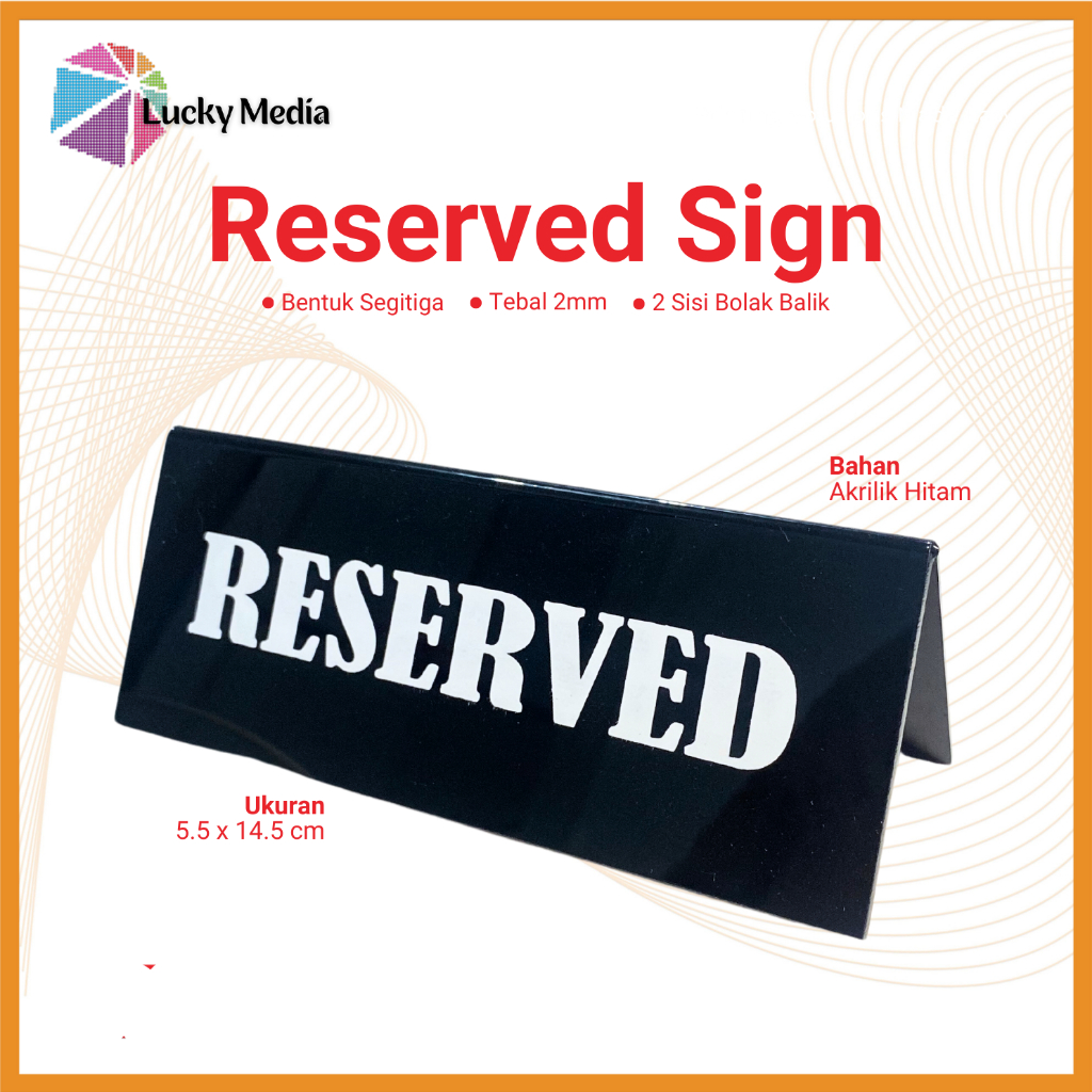 Jual Akrilik Meja Reservasi Papan Nama Kafe Kasir Hotel Reserved Sign ...