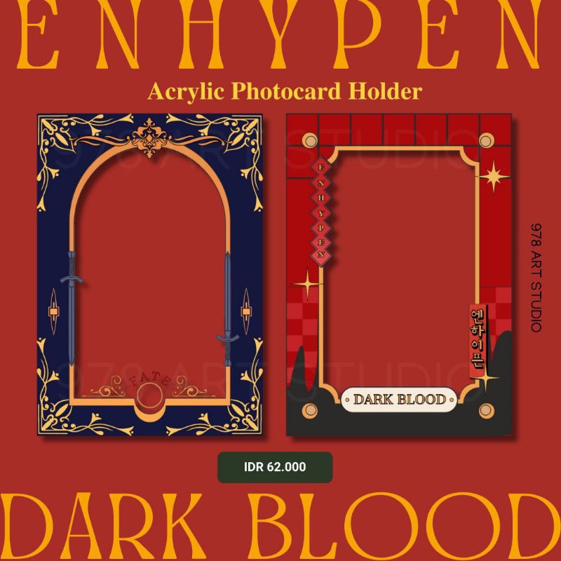 Jual Cahol ENHYPEN ' DARK BLOOD ' | pc holder double side 2 sisi engene ...