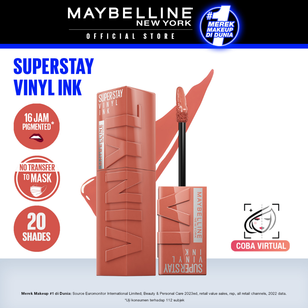 Jual Maybelline Superstay Vinyl Ink 4.2 ml - Shiny Pigmented Liquid ...