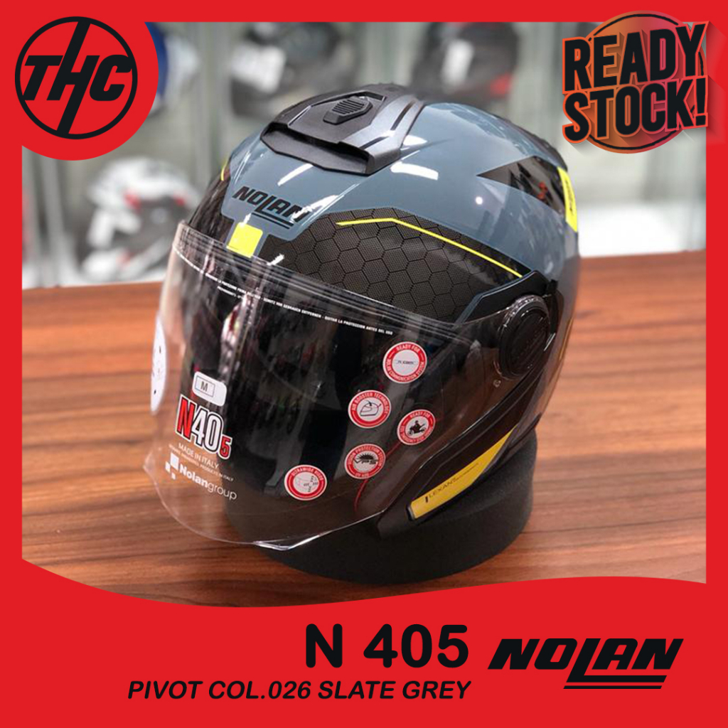 Jual NOLAN N405 PIVOT N-COM 026 SLATE GREY HALF FACE HELMET | Shopee ...