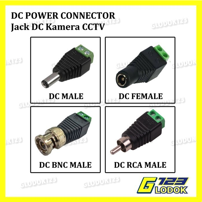 Jual Jack DC Female Male RCA BNC Connector CCTV Kamera Konektor Cewek Cowok | Shopee Indonesia