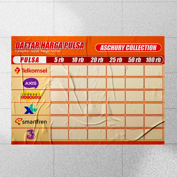 Jual POSTER / STIKER DAFTAR HARGA PULSA | Shopee Indonesia