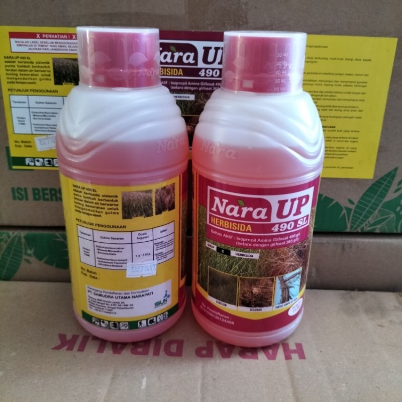 Jual Obat Rumput Herbisida Nara up 490 Sl 1 Liter Pembasmi Rumput ...