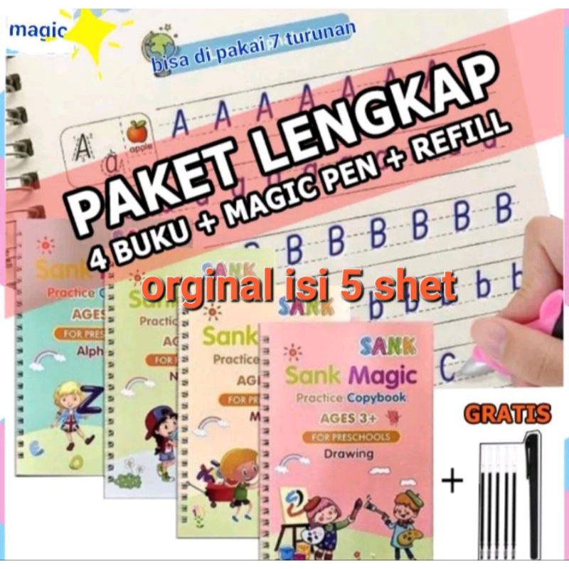 Jual Buku Sank Book Magic Sank Magic book 1 Set isi 4 Buku + pulpen ...