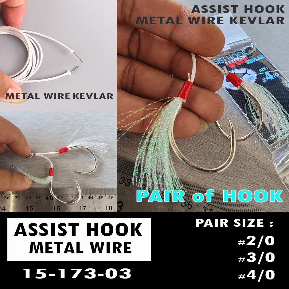 Jual ASSIST HOOK METAL WIRE KEVLAR DOUBLE HOOK ( PAIR of HOOK ...
