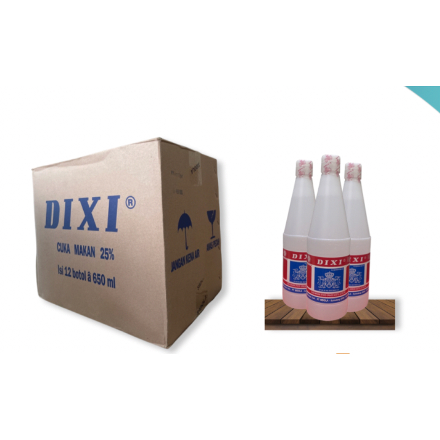 Jual Cuka Dixi Botol 650ml isi 12 pieces 1 dus / 1 Karton Cuka Dixi ...