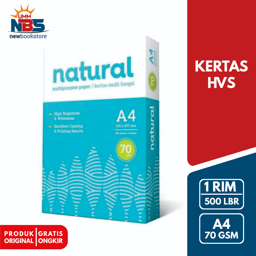 Jual Kertas Printer / Fotocopy | Kertas HVS Natural A4 / F4 70 gsm 1 Rim isi 500 Lembar | Shopee ...