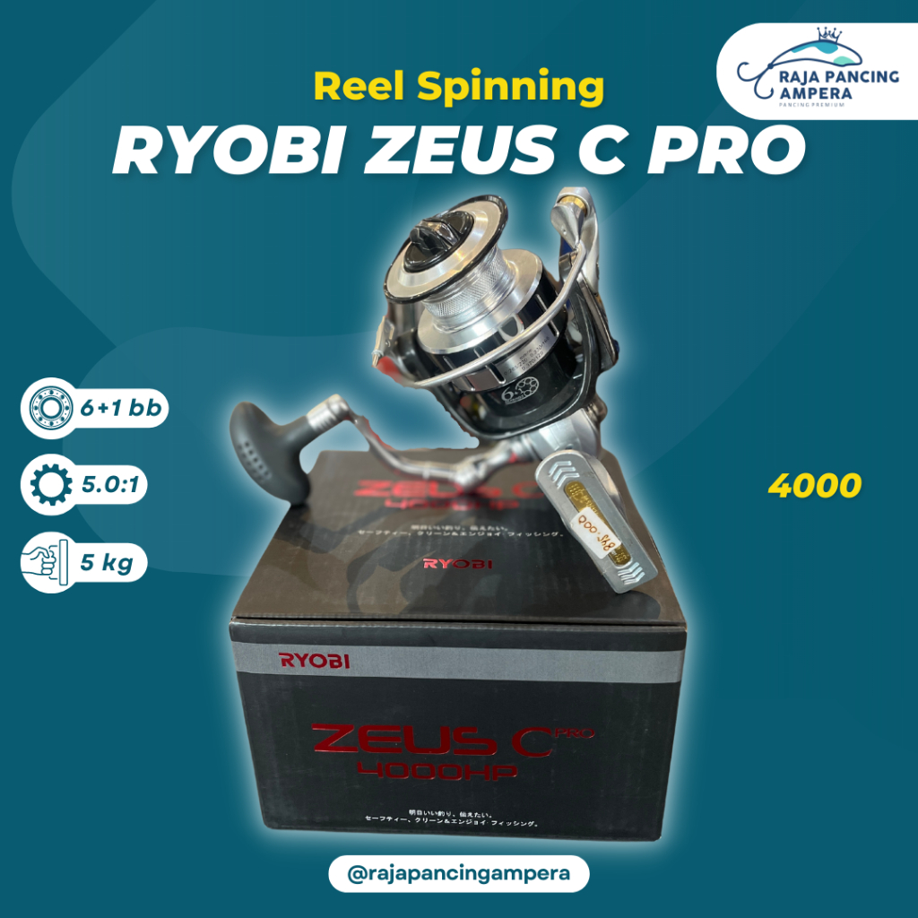 Jual Reel Spinning Ryobi Zeus C Pro 4000HP | Kerekan Pancing Ryobi ...
