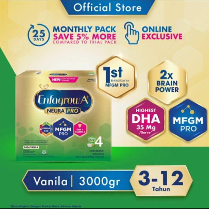 Jual ENFAGROW A+ 4 3000 Gram 3000 gr 4+ VANILA EXPIRED 2025/2026. bonus ...