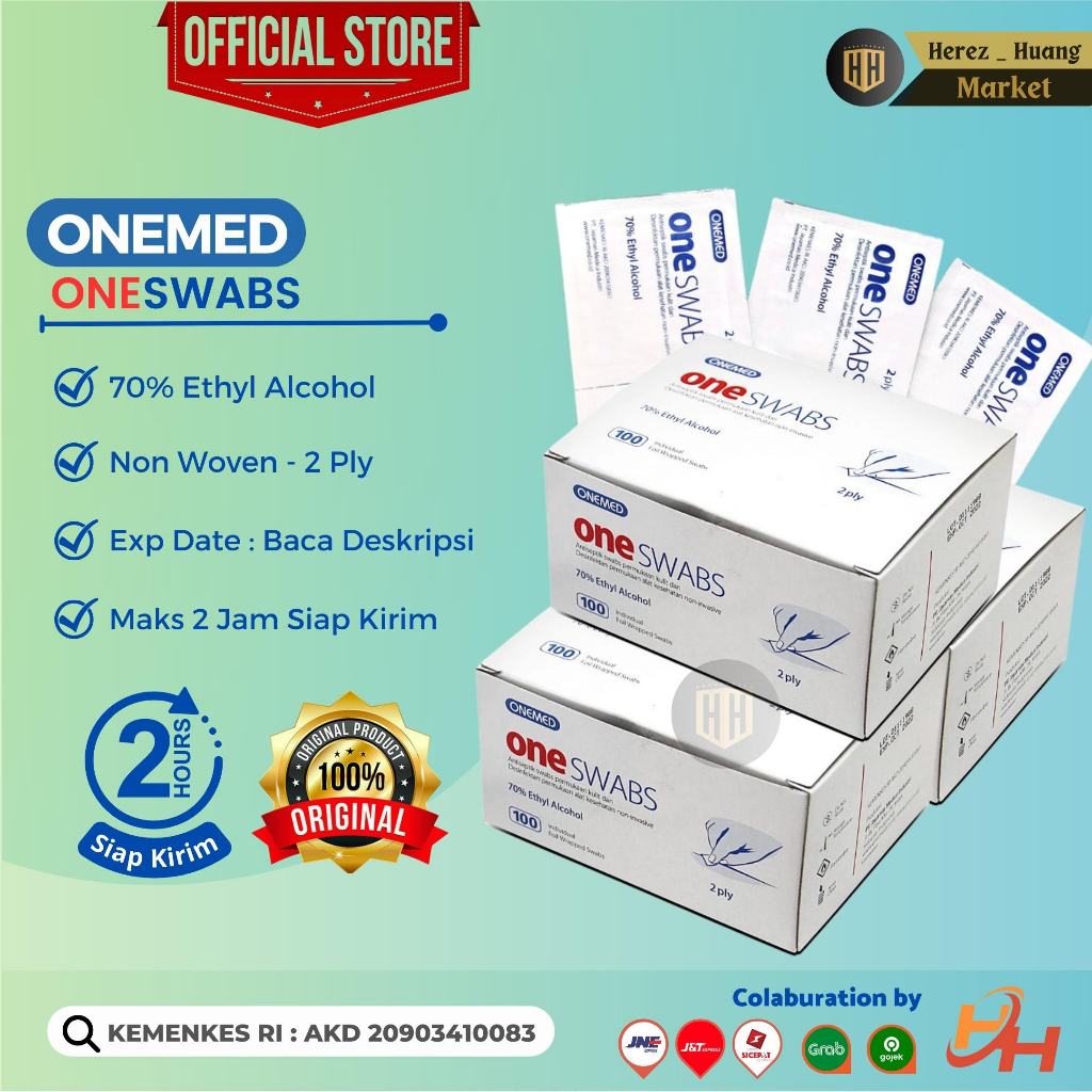 Jual ONEMED Alcohol One Swab Tissue - Tisu Alkohol Swab One Swab Onemed ...