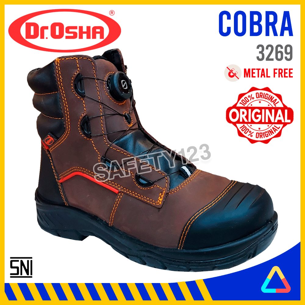 Jual Dr OSHA 3269 Cobra Brown Metal Free Composite Sepatu Safety Shoes ...