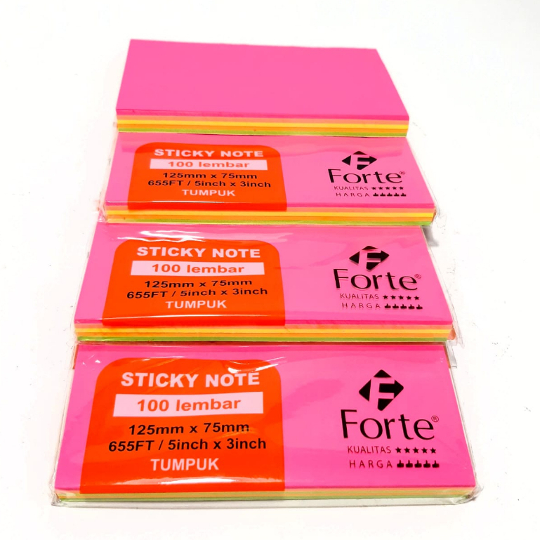 Jual Harga Grosir (1Packs/100lbr ) Memo Sticky Note 5X3inch Tumpuk ...