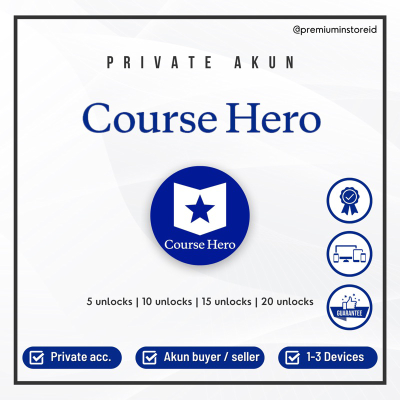 Jual Coursehero akun 5-10 unlocks (full garansi) | Shopee Indonesia