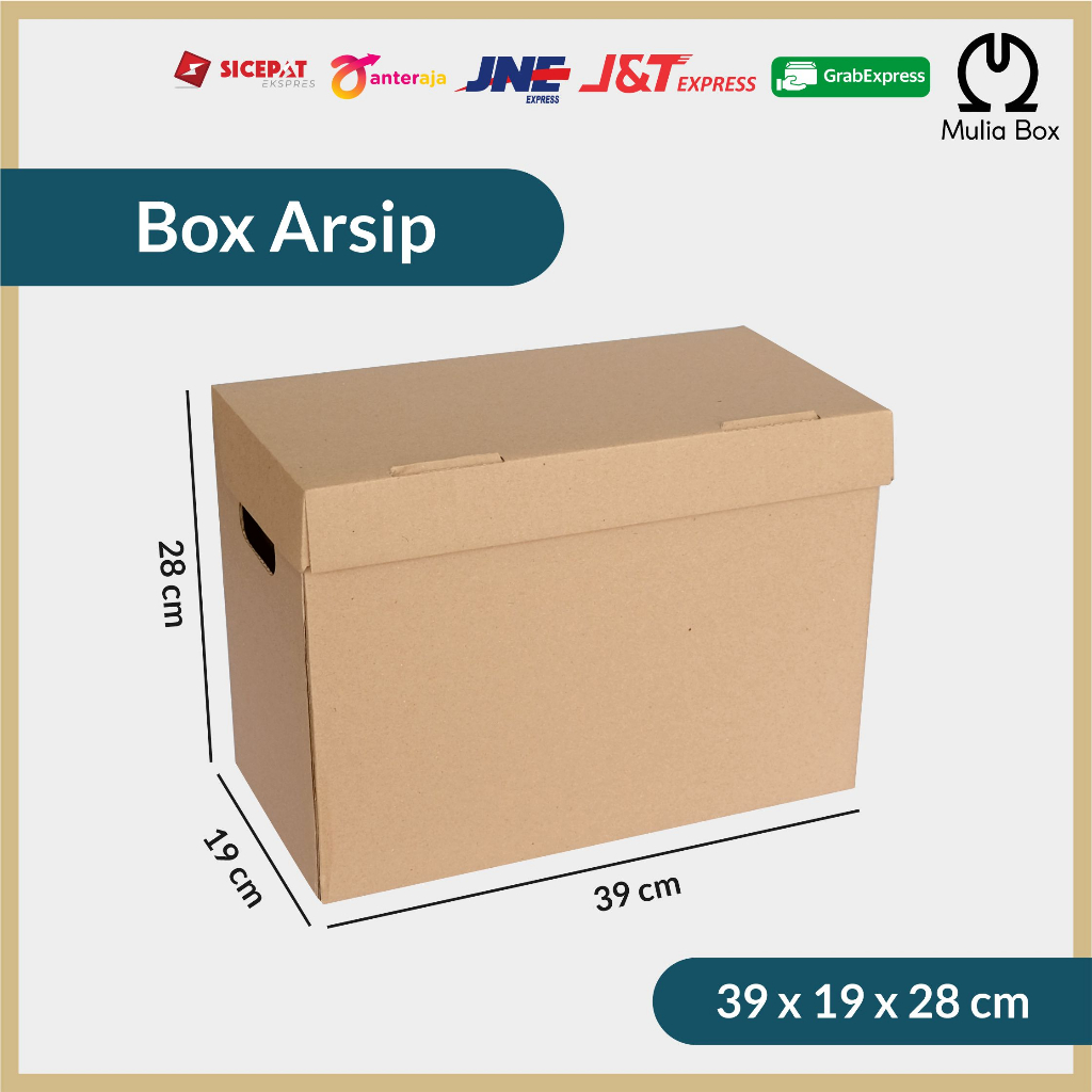 Jual Kardus Arsip File Handle Box 39 x 19 x 28 cm Corrugated Die Cut ...
