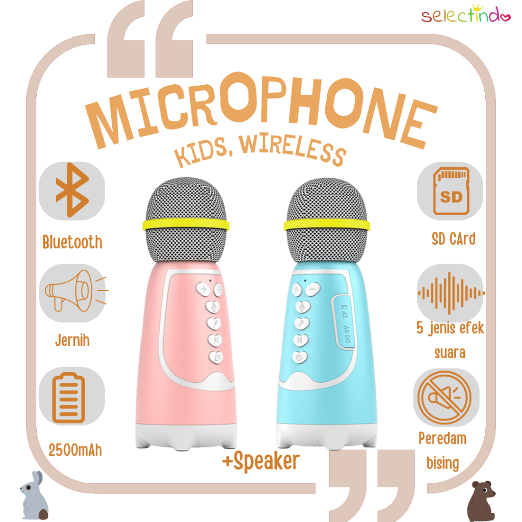 Jual Mic Anak / Mikrofon Anak / Kids Microphone Bluetooth Speaker / Mic ...