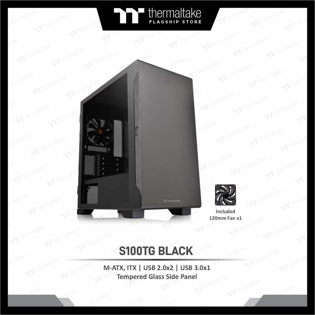 Jual Casing PC Thermaltake S100 Tempered Glass Micro Chassis CA-1Q9 ...
