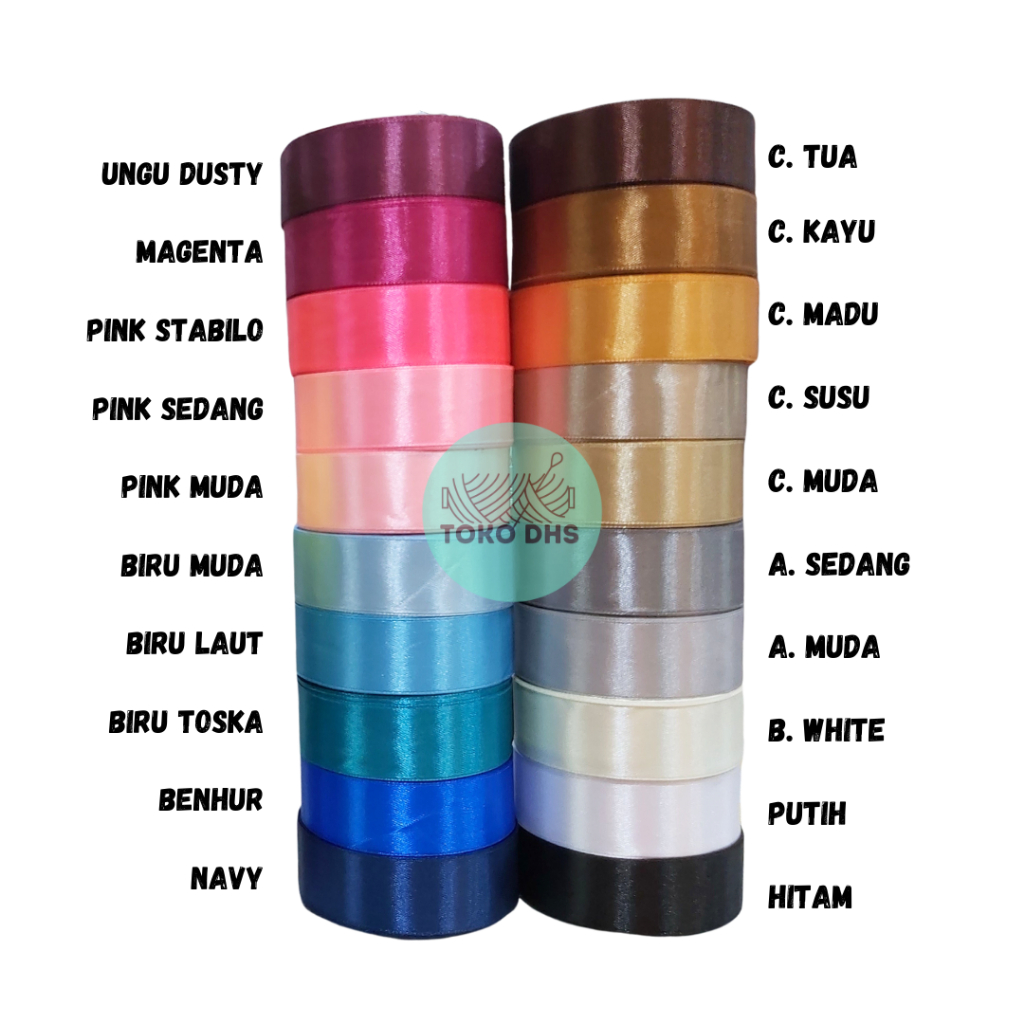 Jual Pita Satin 1 inch (2,5 CM) / Pita Satin 1" 2,5cm | Shopee Indonesia