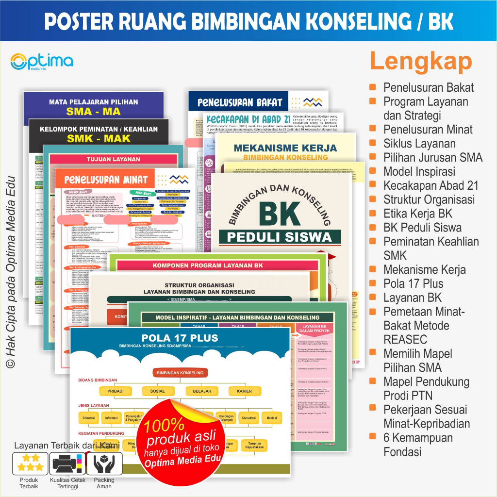Jual POSTER RUANG BIMBINGAN KONSELING / BK DI SEKOLAH SD/SMP/SMA | Shopee Indonesia