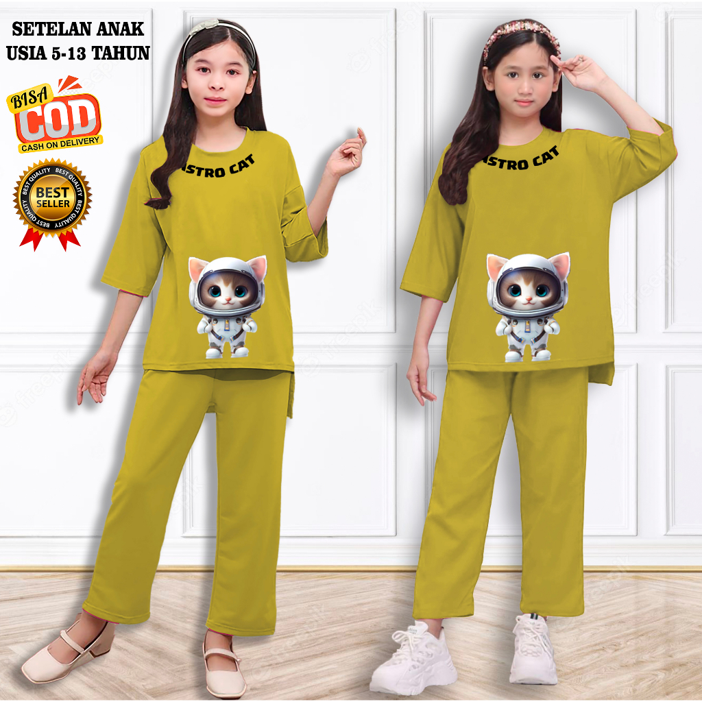 Jual SETELAN ANAK OVERSIZE ASTRO CAT DW USIA 5-13 TAHUN | Shopee Indonesia