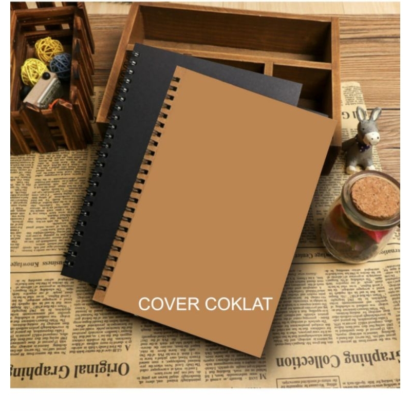 Jual NOTEBOOK CUSTOM B5 COVER HITAM COKLAT MINIMAL ORDER 50 PCS ...