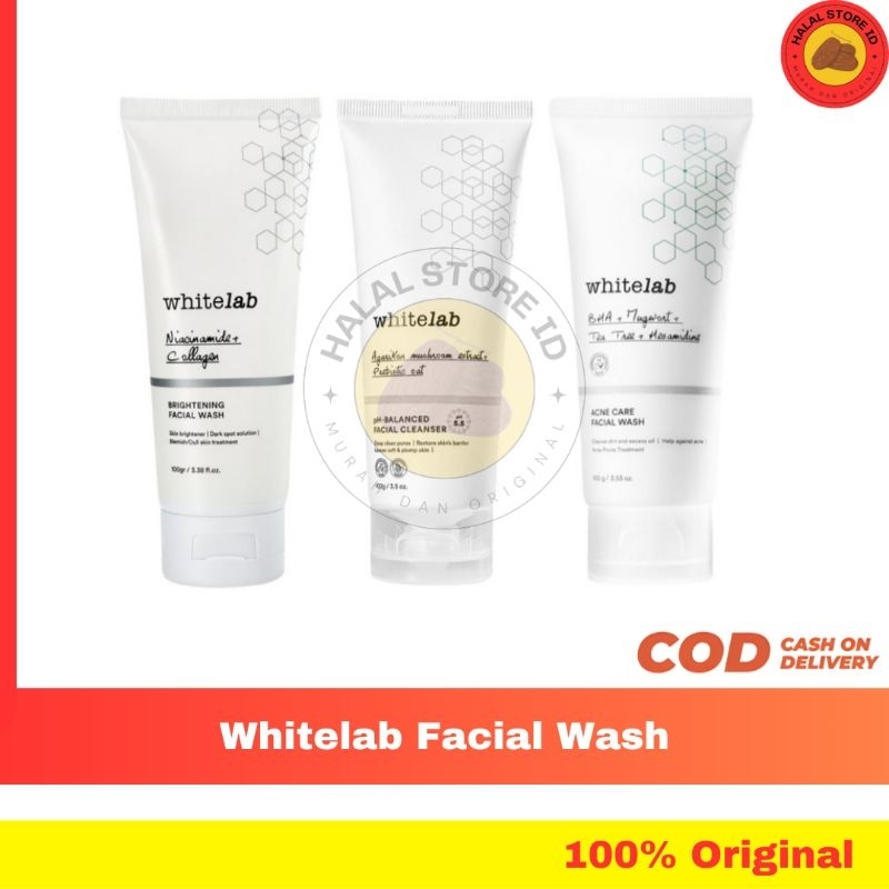 Jual Whitelab Brightening Facial Wash / pH Balanced Facial Cleanser ...