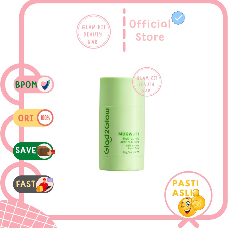 Jual Glad2Glow Mugwort Salicylic Acid Acne Clay Stick 25 gram | Shopee Indonesia