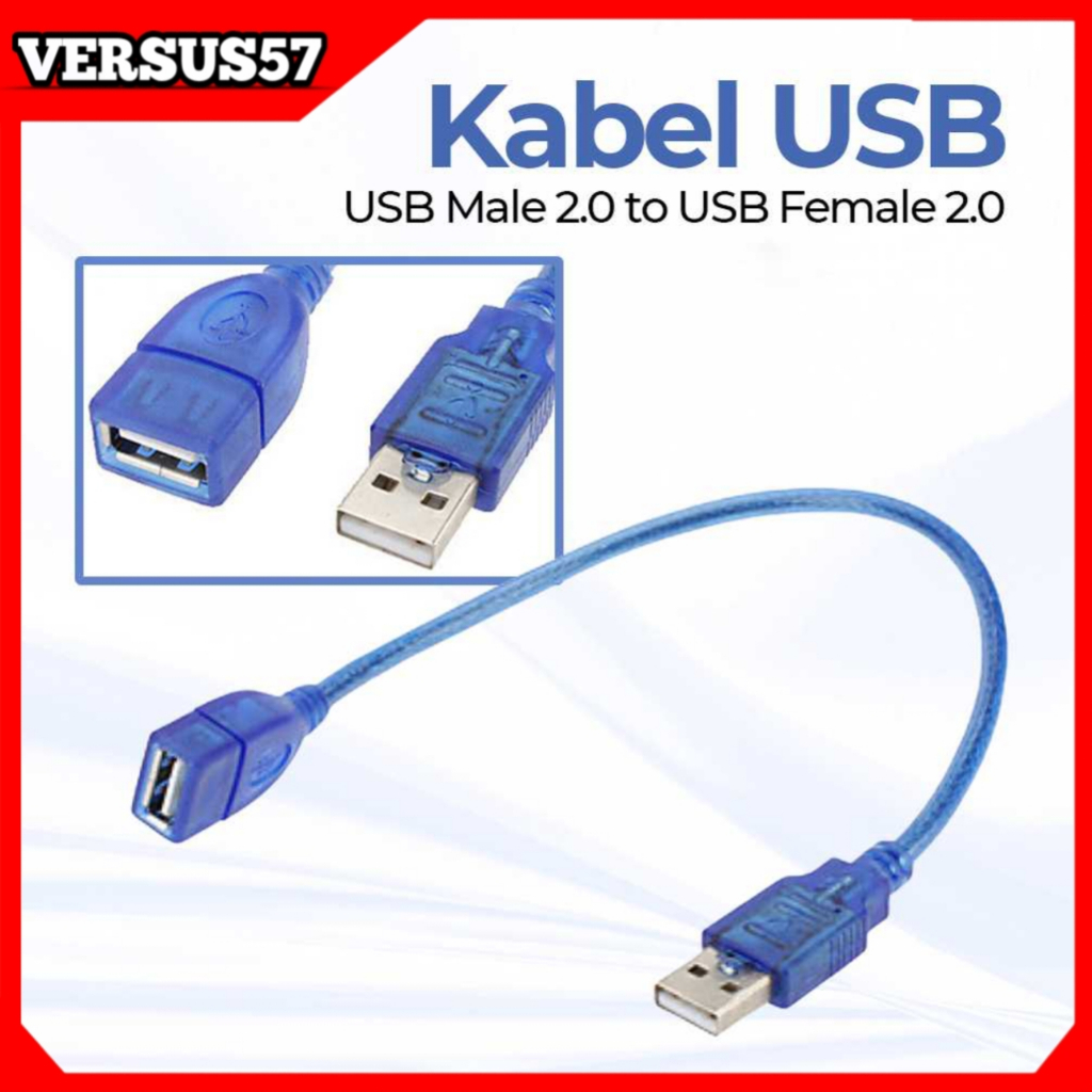 Jual Kabel USB Extension USB Male 2.0 to USB Female 2.0 | Shopee Indonesia