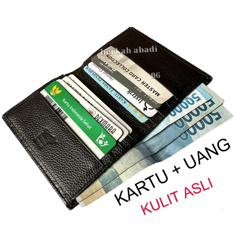 Jual Dompet Card Holder Kartu Dompet Kulit Asli Simpel Casual Kulit ...