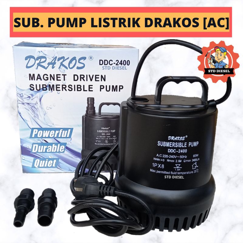 Jual SUBMERSIBLE PUMP AC LISTRIK DDC2400 MERK DRAKOS POMPA CELUP ...