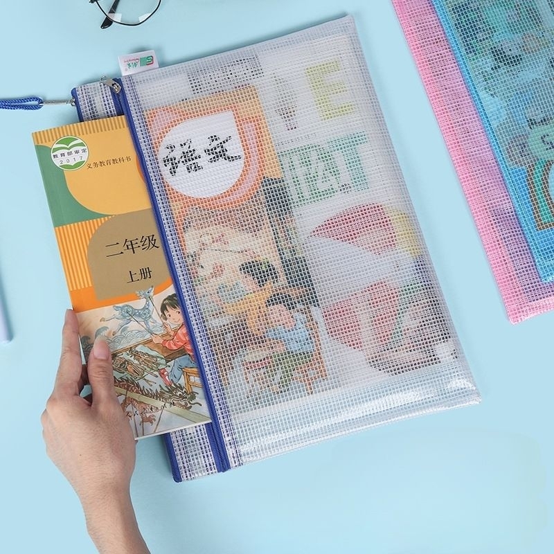 Jual 386 - Map A4 transparant 2resleting PVC TEBAL / Map A4 zipper bag ...