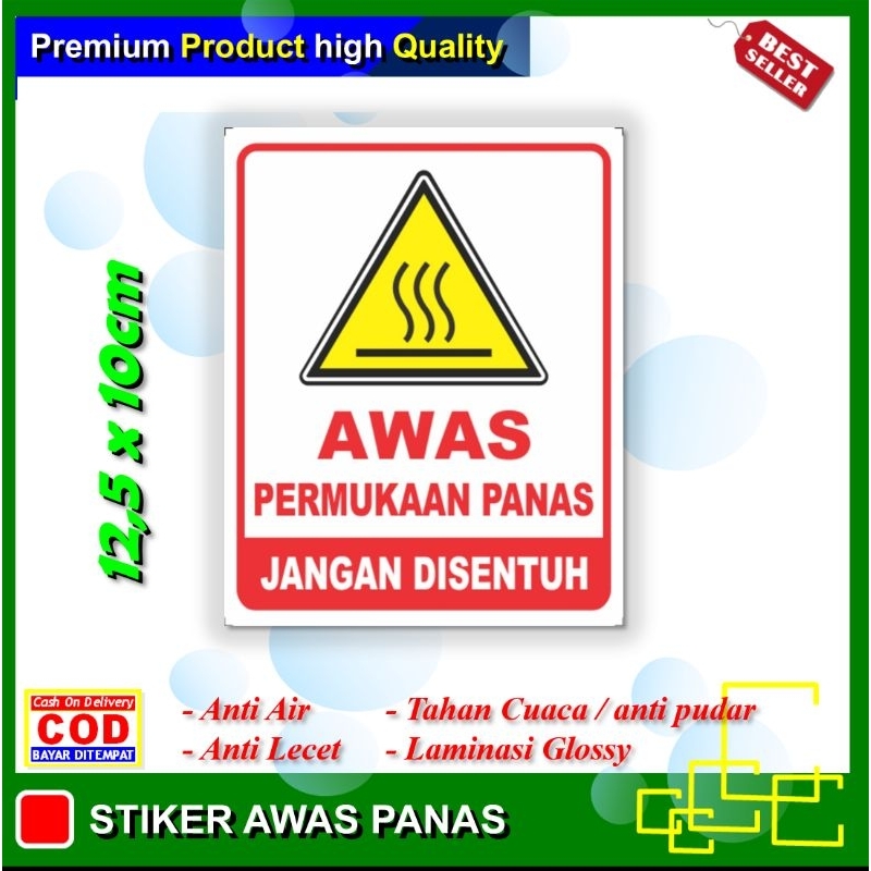 Jual Stiker awas panas jangan disentuh sticker ketertiban keamanan ...
