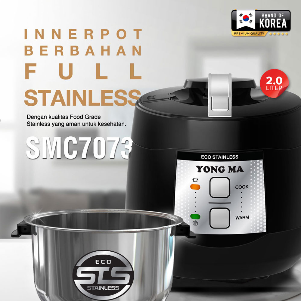 Jual YONGMA SMC 7073 Magic Com Manual 2 Liter Stainless steel | Shopee ...