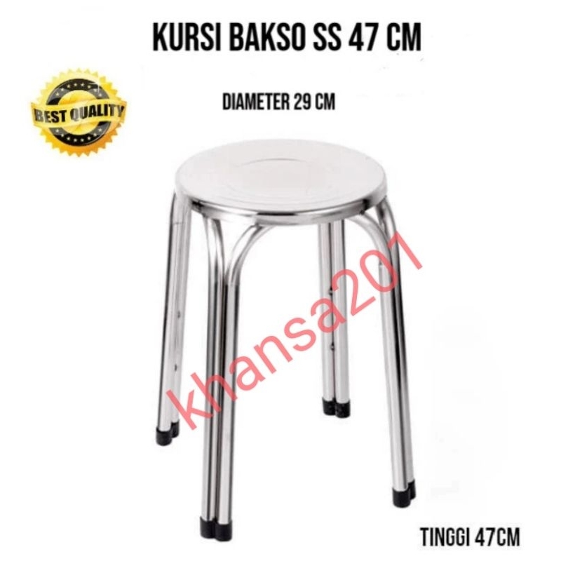 Jual kursi stainless steel kursi bakso tinggi 47 cm (isi 12 pcs ...