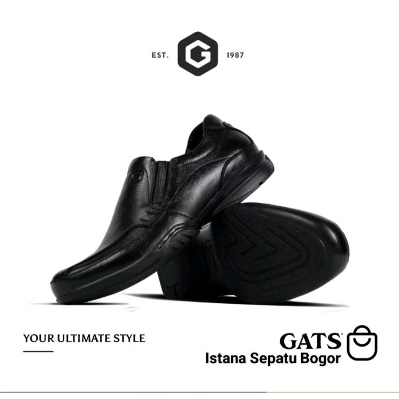 Jual GATS - GI 7216 - Sepatu Kulit Slip On Hitam Casual Pria | Shopee ...