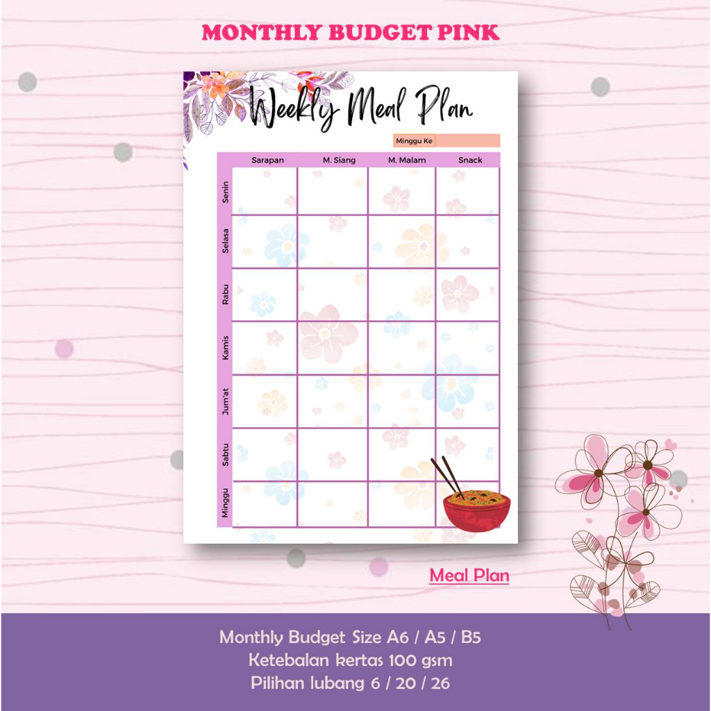 Jual MONTHLY BUDGET PINK PLANNER CATATAN KEUANGAN CASHFLOW PENGELUARAN ...