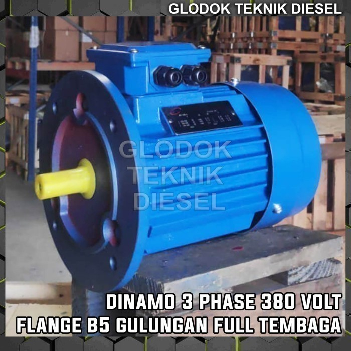 Jual Dinamo Motor B5 100 HP 75 KW 750 RPM 3PHASE 6 POLE FULL Tembaga FLANGE | Shopee Indonesia