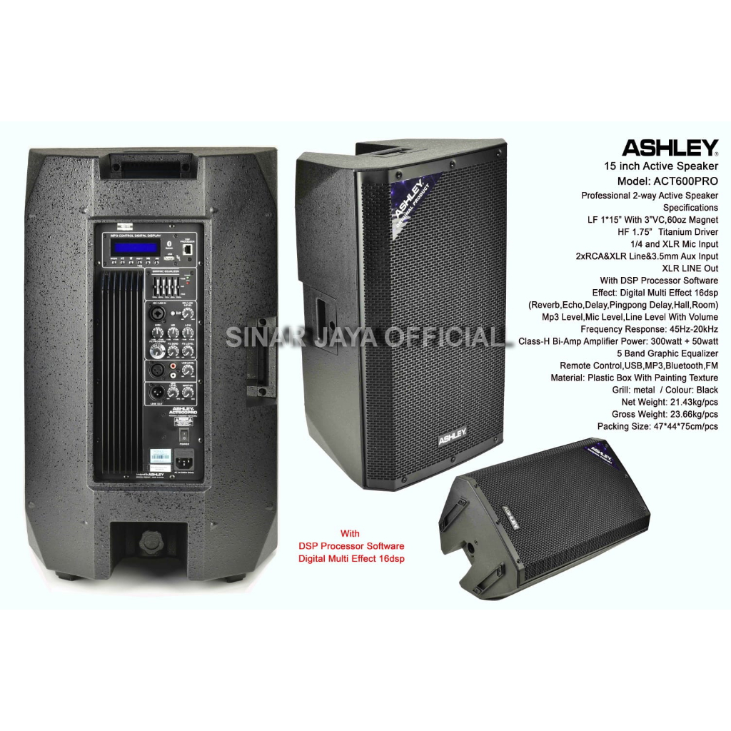 Jual Speaker Aktif Ashley ACT600PRO Original 15 inch | Shopee Indonesia