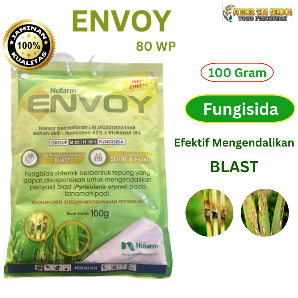 Jual Fungisida Envoy 80 WP 100 gr Mengendalikan BLAST, Potong Leher ...