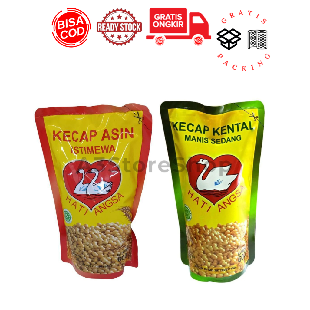 Jual Kecap Asin dan Manis 600 ml Hati Angsa Refill saus saos medan COD ...