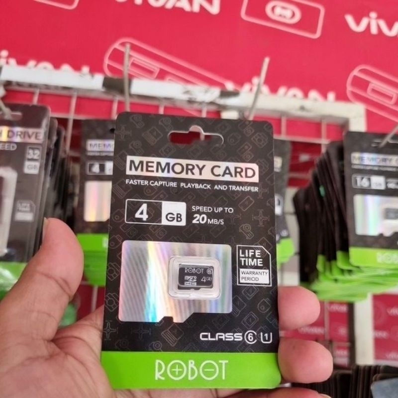 Jual MEMORY ROBOT STORAGE 4GB CLASS 6 MICRO SD TF CARD WITH PACKAGE ...