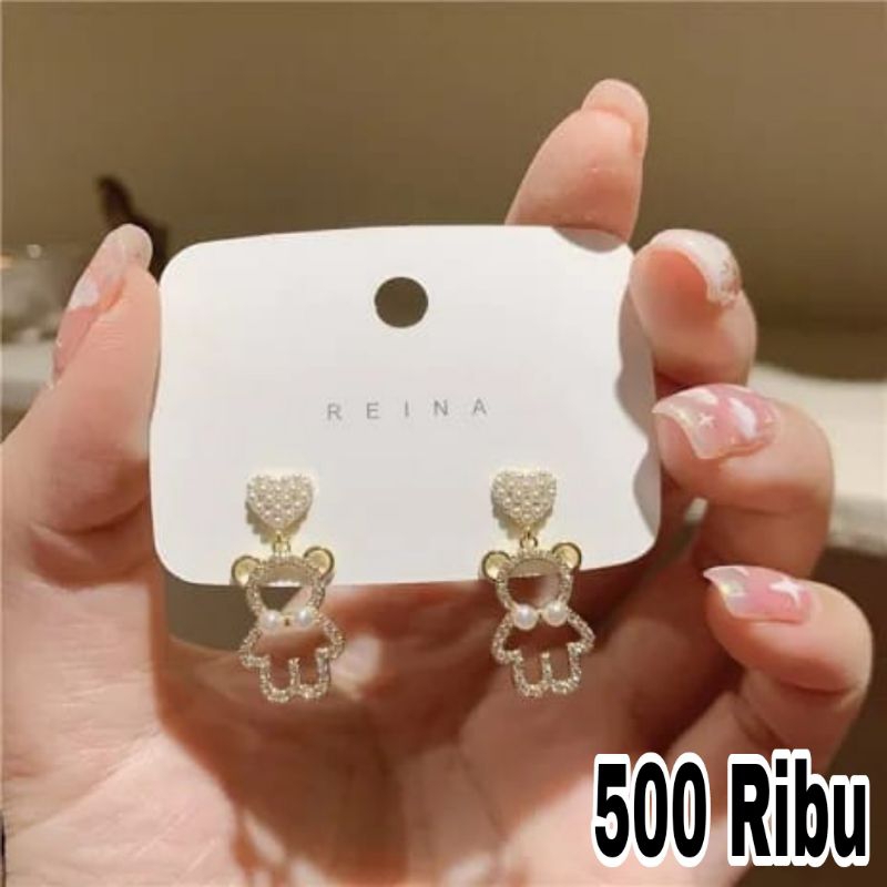 Jual Anting Beruang Mutiara Korea Lucu ( 500k ) | Shopee Indonesia