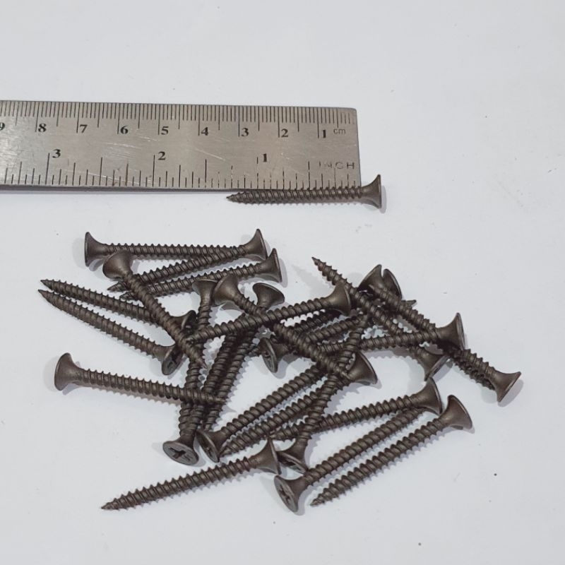 Jual 50pcs Baut Sekrup drywall premium 6x1 1/2 inch , sekrup baja hitam ...