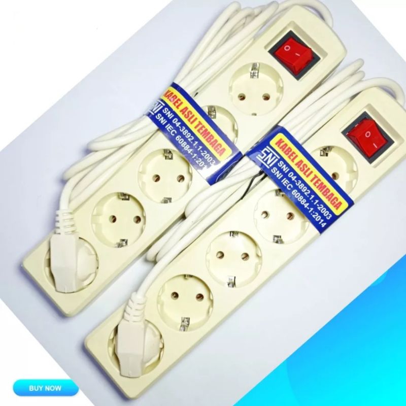 Jual Stop Kontak Listrik 5 Meter Murah 3 Lubang/4 Lubang/5 Lubang Colokan Kabel Sambungan ...